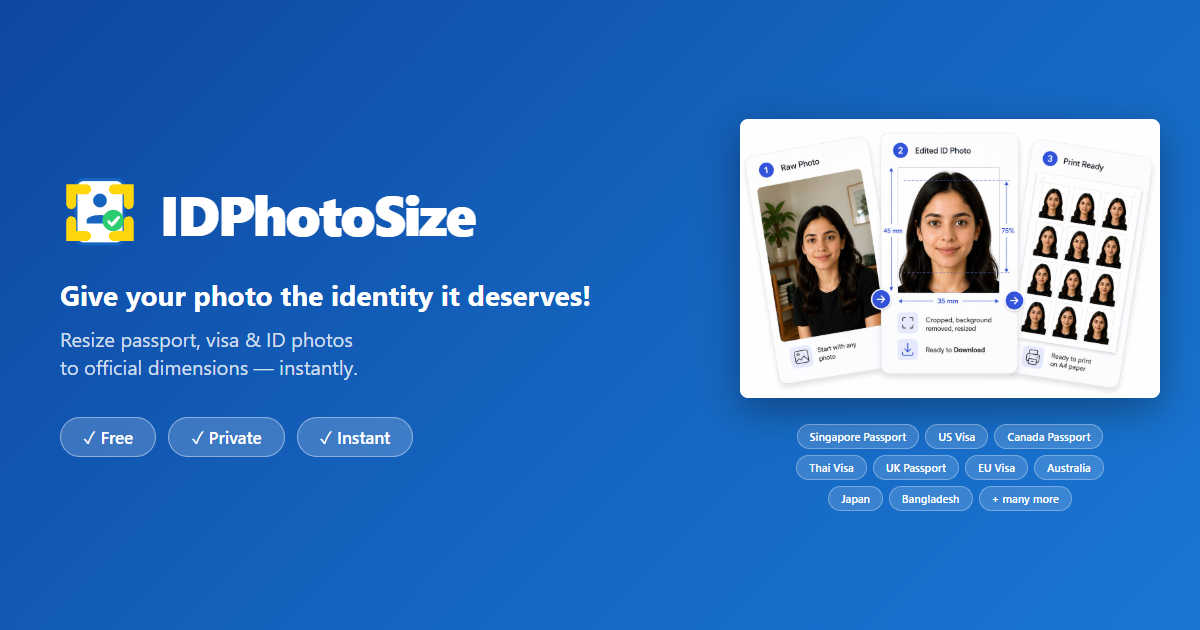 ID Photo Size – Free Passport & ID Photo Resizer